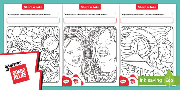 2021 Comic Relief: Colouring Sheets for Ages 7-11