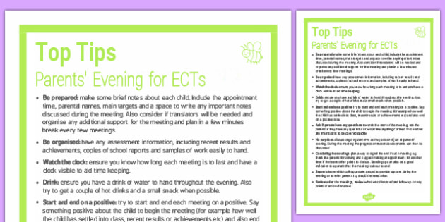 How to Have a Great Parent's Evening | Top Tips for ECTs