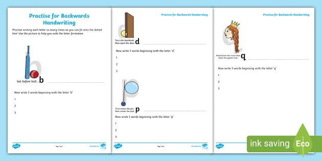 FREE! - Backwards Handwriting Activity Sheets | Primary Resources