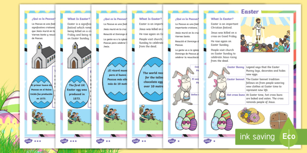 Easter Differentiated Reading Comprehension Activity English/Spanish
