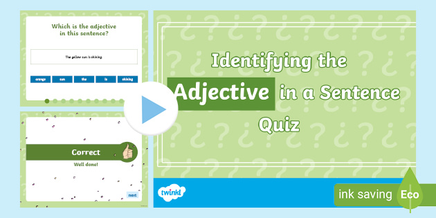 Identifying an Adjective in a Sentence SPaG Grammar PowerPoint
