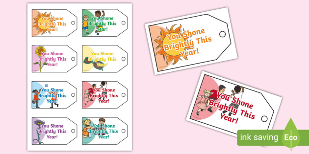 You Shone Bright This Year! End of Year Gift Tag - Twinkl
