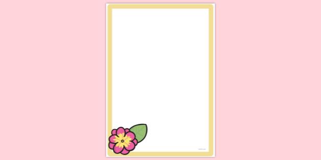 FREE! - Primrose Flower Page Border | Page Borders | Twinkl