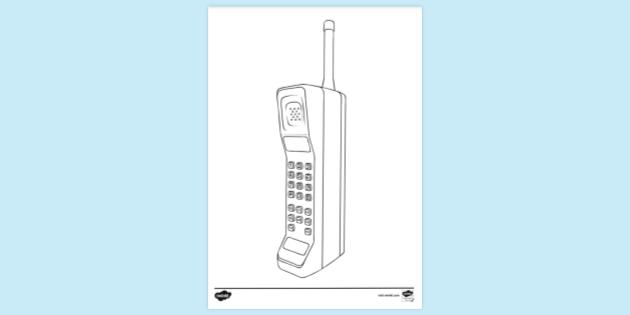 Old Mobile Phone Colouring Sheets | Colouring Pages