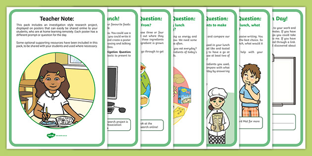 Investigate Your Lunch Remote Learning Project F-2