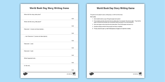 World Book Day Story Writing Game (teacher made)