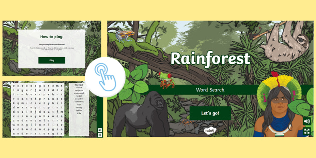 Rainforest Interactive Word Search
