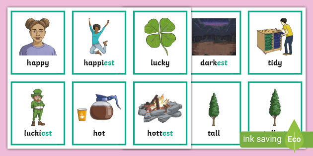 Suffix -est Matching Card Game (teacher made)