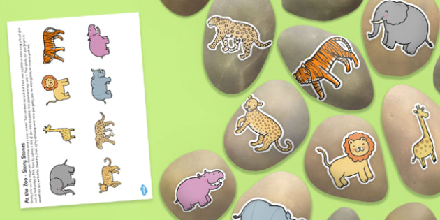 At the Zoo Story Stones Image Cut Outs (teacher made)