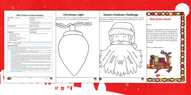 PSED: Christmas - Kindness Reindeer Adult Input Plan and Resource Pack