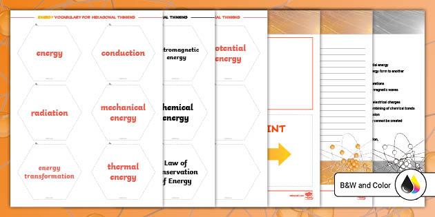 Sixth Grade Science Hexagonal Thinking - Energy