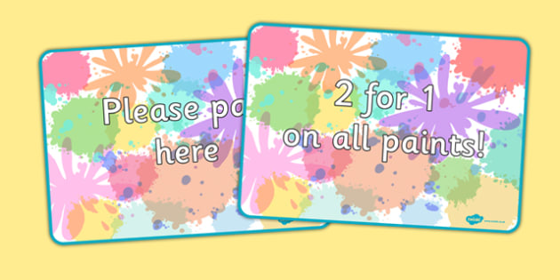 Paint Shop Role Play Signs (teacher made)