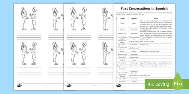 First Conversations in Spanish Comic Strips - first