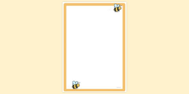 FREE! - Simple Blank Bee Page Border | Page Borders | Twinkl