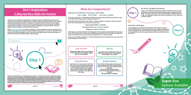 Year 1 Conjunctions Parent Guide and Activity Ideas - Twinkl Guides
