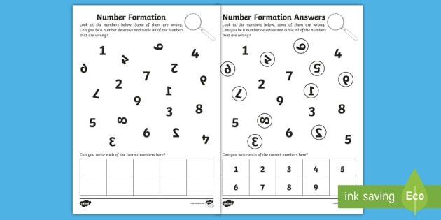 Correct Number Formation Worksheet / Worksheet