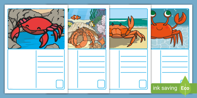 FREE! - Crab Postcards (teacher made)