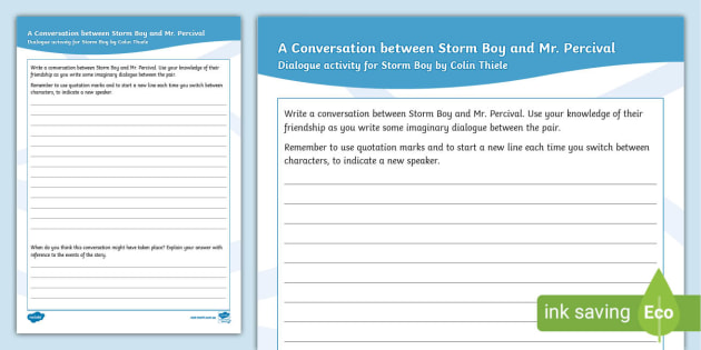 Storm Boy Creative Writing Dialogue Activity | Years 5&6