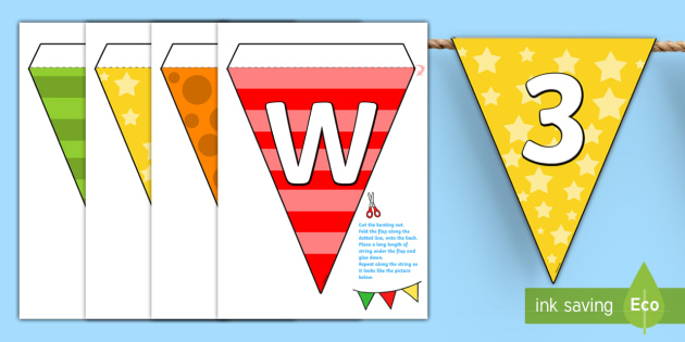 👉 Welcome to Year Three Multi-coloured Bunting
