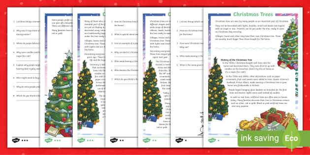 Christmas Tree Reading Comprehension Activity - Primary