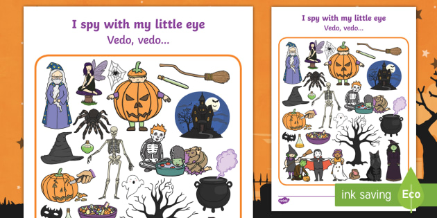 Halloween-Themed I Spy With My Little Eye Worksheet / Worksheet