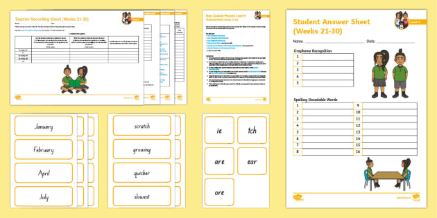 Level 5 Phonics Assessment Pack Weeks 21-30 (teacher made)
