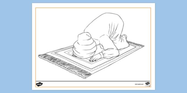 FREE! - Modern Muslim Praying Colouring Sheet | Colouring Sheets