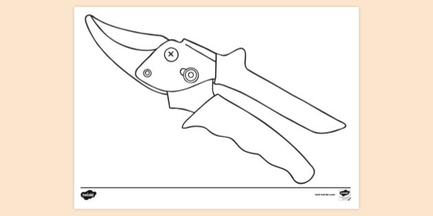 FREE! - Pruning Shears Colouring Sheet | Colouring Sheets