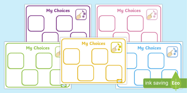 * NEW * Choice Board with Four Activity Spaces