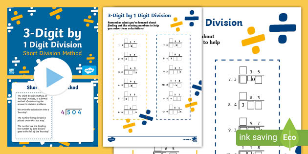 KS2 Short Division Missing Number Reasoning Resource Pack