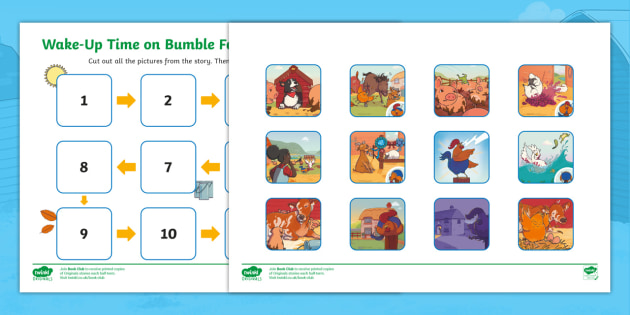 Wake-Up Time on Bumble Farm Story Sequencing Activity