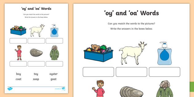 * NEW * 'oy' and 'oa' Sound Matching Activity