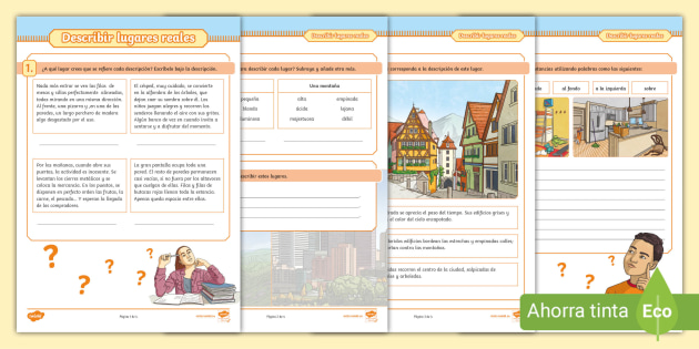 Hoja De Trabajo Para Describir La Imagen ELaborar Una Descripcion A