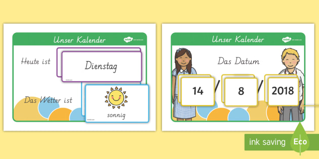 Datum und Wetter Kalender Set - Daily Weather Calendar Weather Chart ...