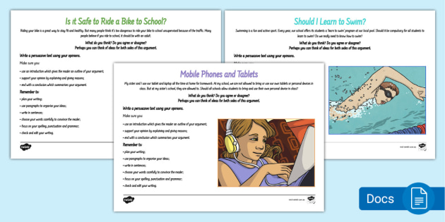 Year 3 NAPLAN-Style Writing Example Tests - Persuasive