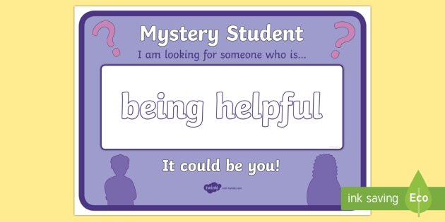Mystery Student A4 Display Poster (teacher made)
