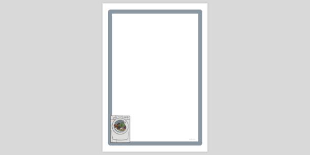 FREE! - Washing Machine Page Border | Page Borders | Twinkl