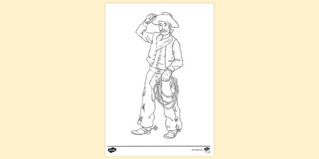 FREE! - Cowboy Colouring Sheet Colouring | Colouring Sheets