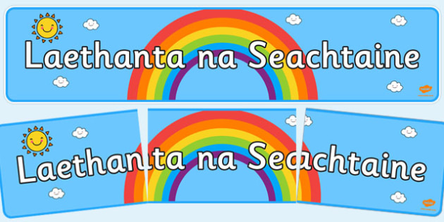 Irish Days of the Week Banner