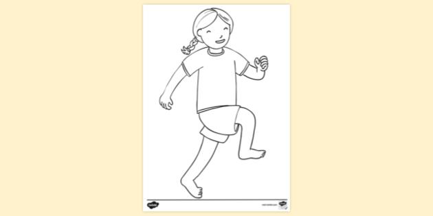 FREE! - Child Jogging Colouring Sheet | Colouring Sheets