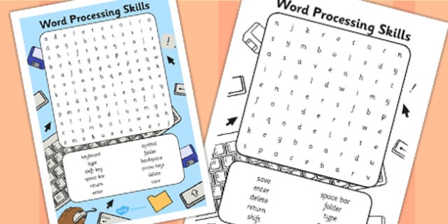 Word Processing Word Search (teacher made)