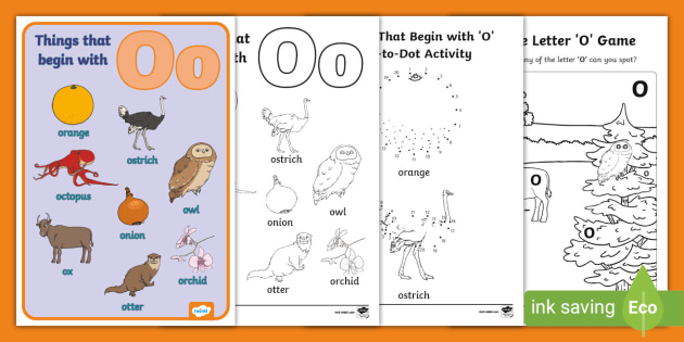 FREE! - Things that Begin with O Worksheets Pack