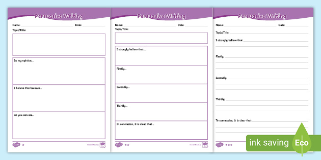 F-2 Differentiated Persuasive Writing Frames (teacher made)