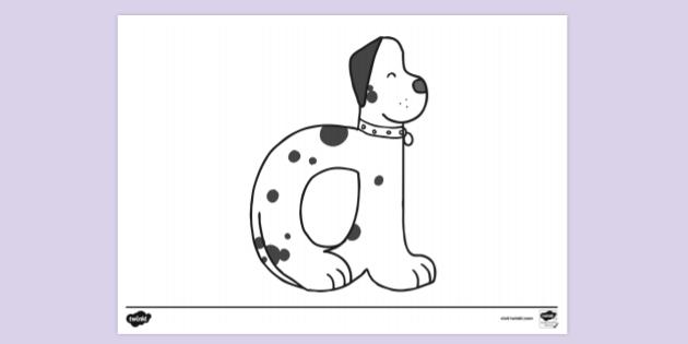 FREE! - D Dog Lowercase Colouring Sheet | Colouring Sheets