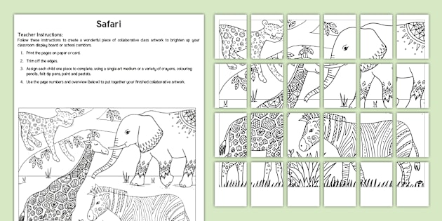 Safari Free Coloring Pages