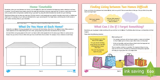 Living in Two Different Homes KS2 Activity (Teacher-Made)
