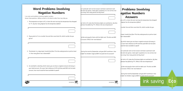 Integer Worded Problems Presentation