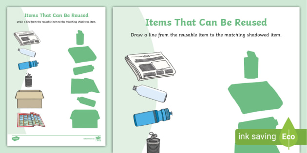 Items that can be Reused Matching Activity (Teacher-Made)