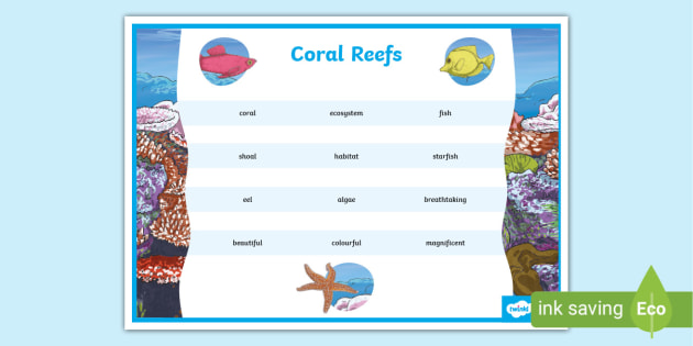 Coral Reef Word Mat (teacher made)