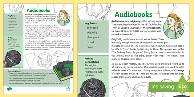 Fourth Grade Audiobooks Fact File (teacher made)